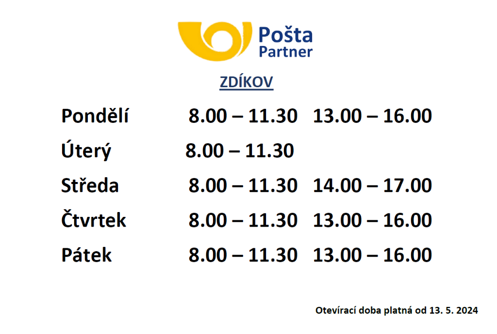 Pošta Partner - Občan - Obec Zdíkov
